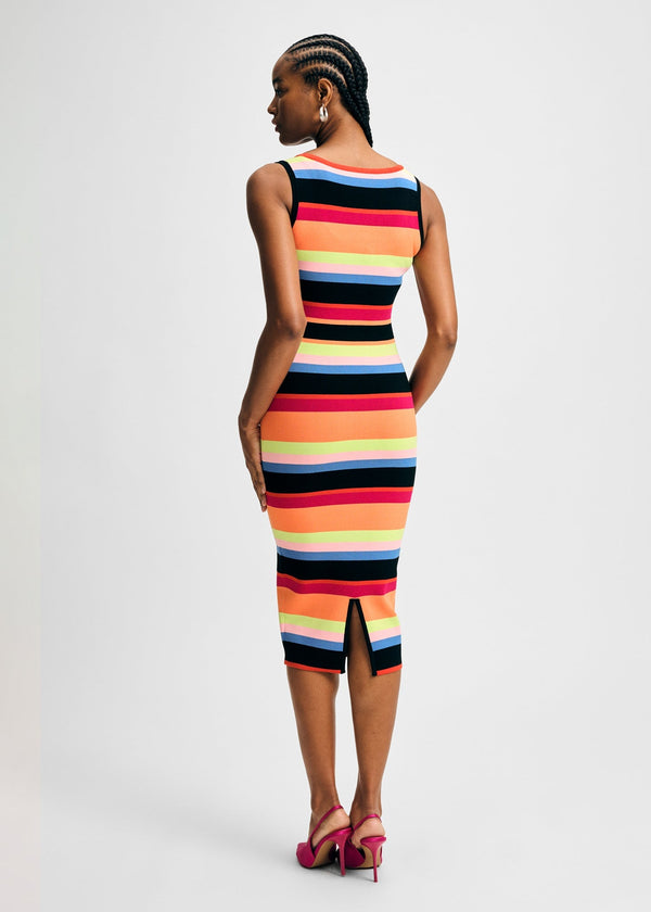 Striped Rib Sweater Midi Dress | Isaac Mizrahi